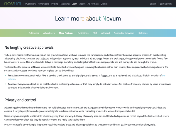 Novum - Learn - Features